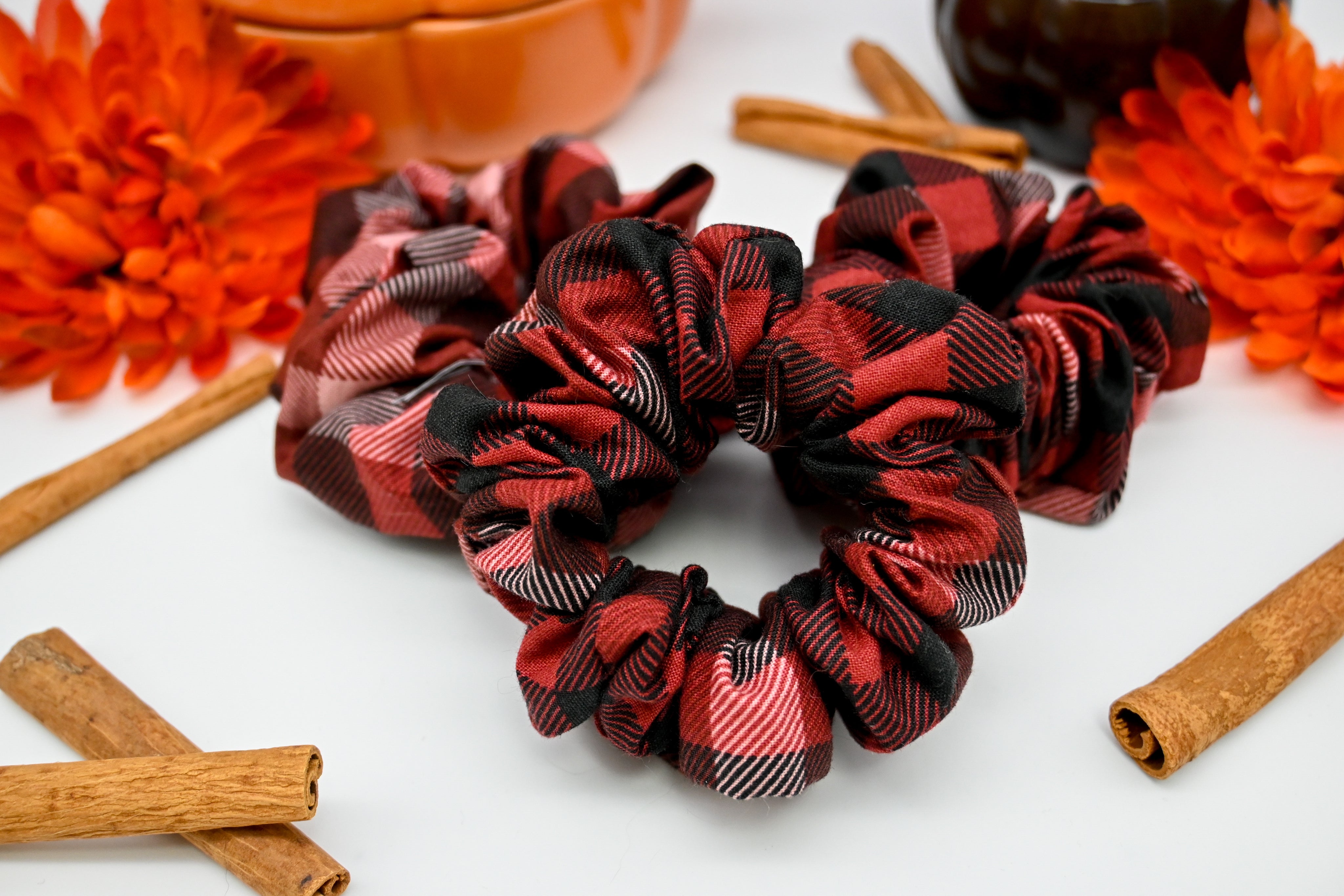 Red Plaid Scrunchie – Hawthorne’s Wares