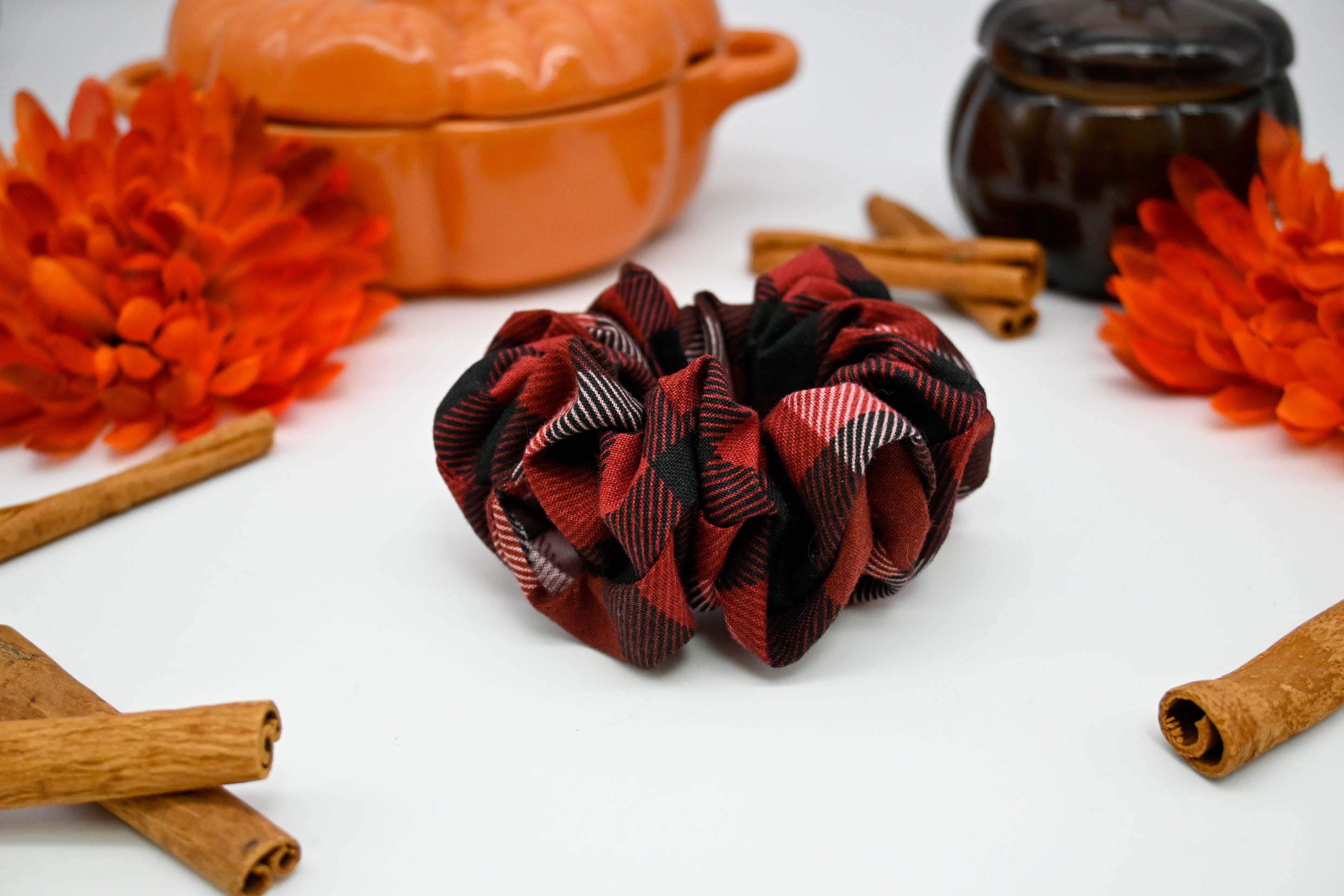 Red Plaid Scrunchie – Hawthorne’s Wares