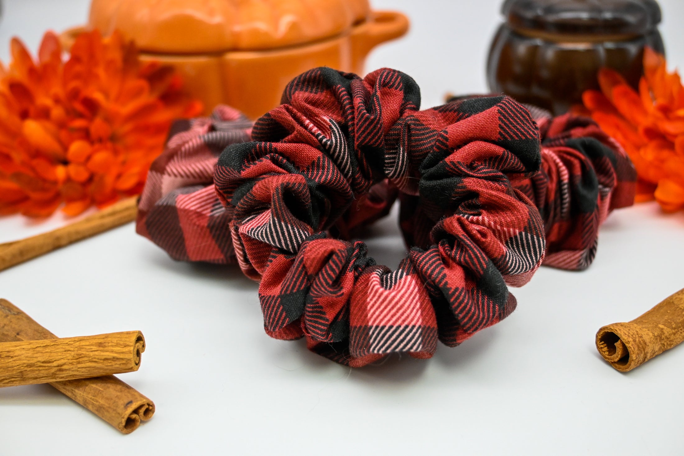 Red Plaid Scrunchie – Hawthorne’s Wares