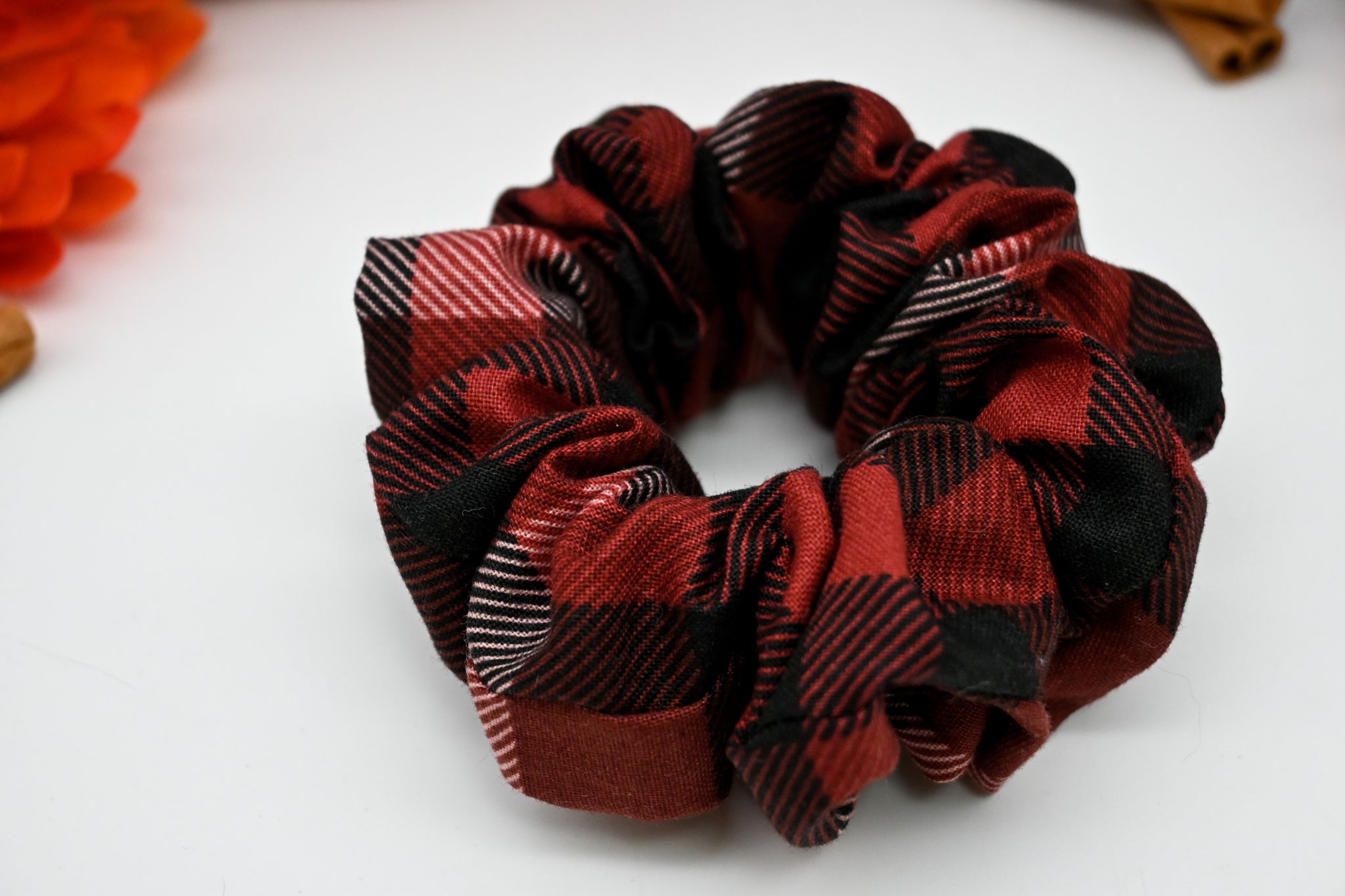 Red Plaid Scrunchie – Hawthorne’s Wares